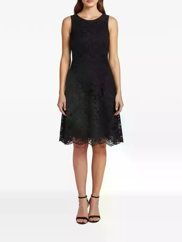 Sandro Guipure Lace Sleeveless Midi Dress - Black