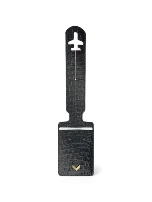 VELANTE Leather Luggage Tag - Black