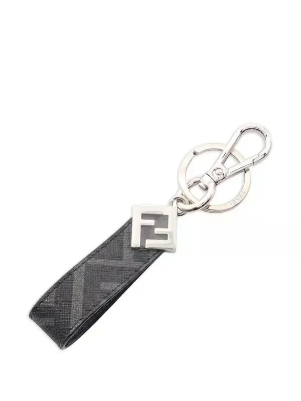 Fendi Zucca Ff Logo Key Ring - Black