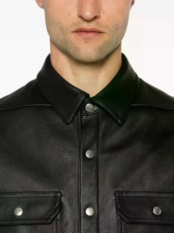 Rick Owens Outershirt Leather Shirt Jacket