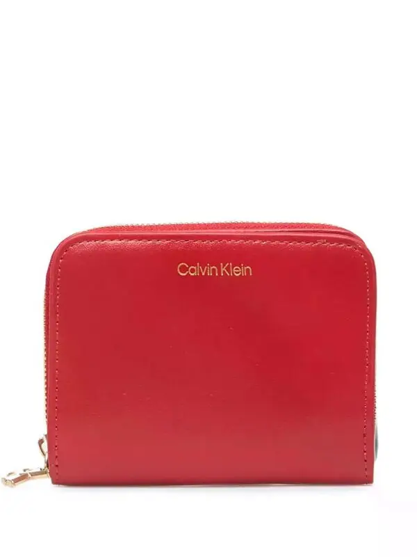 Calvin Klein Logo-print Zip-around Wallet - Red