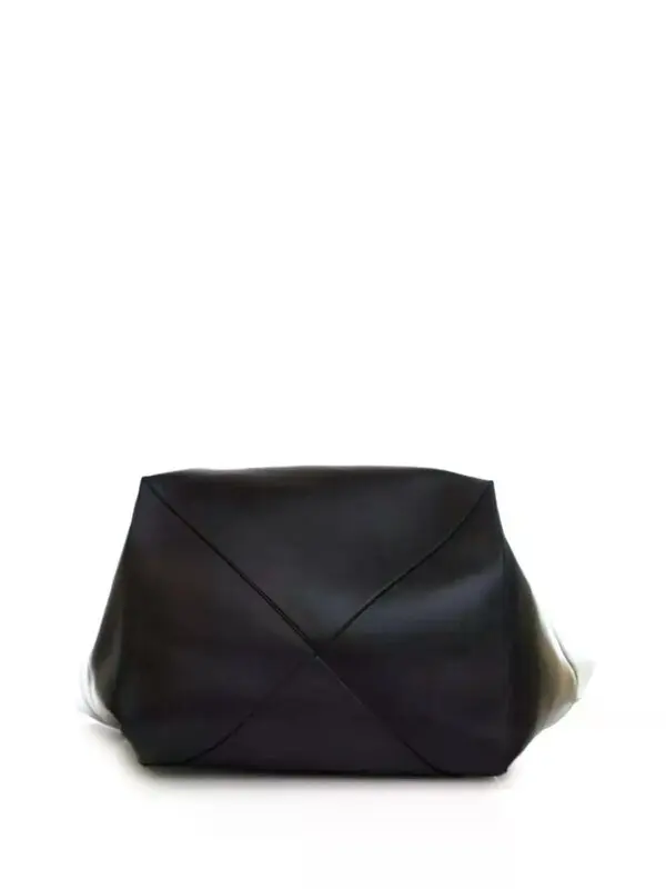 Loewe 2023 Shiny Calfskin Puzzle Fold Tote Bag - Black