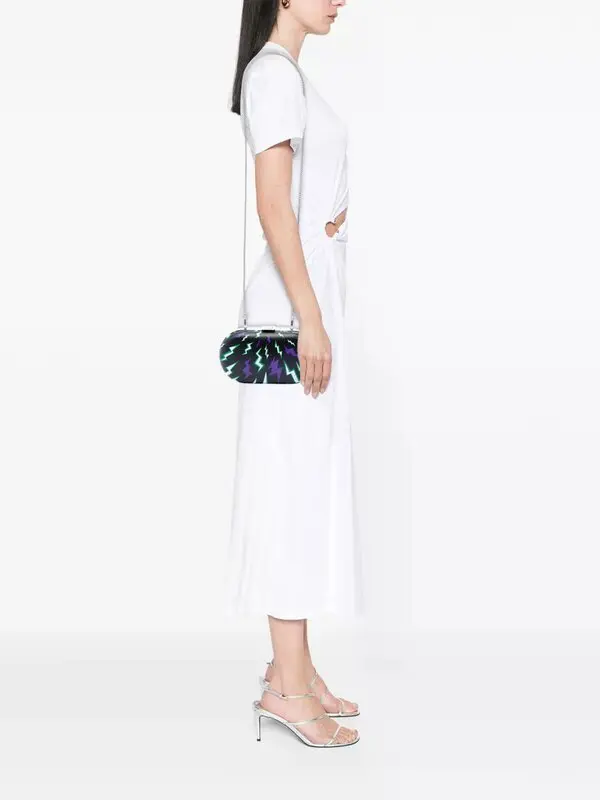 Prada Leather Frankenstein Clutch With Chain Crossbody Bag