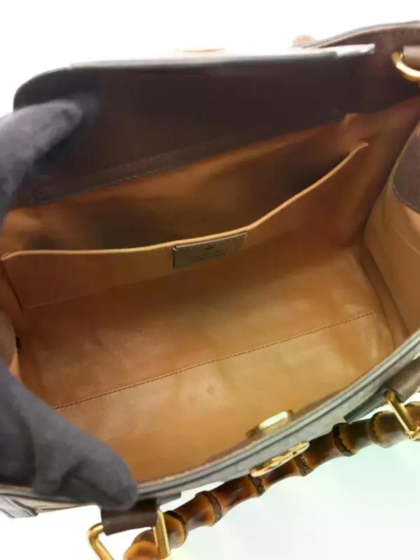 Gucci Medium Jumbo Gg Canvas Bamboo Diana Satchel