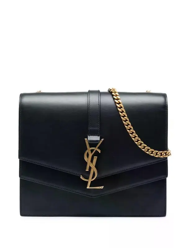 Saint Laurent Medium Leather Monogram Sulpice Crossbody Bag - Black