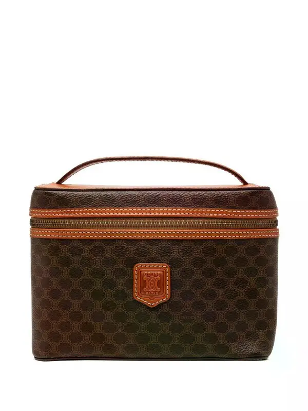 Celine Macadam Coated Canvas Vanity Bag - Brown
