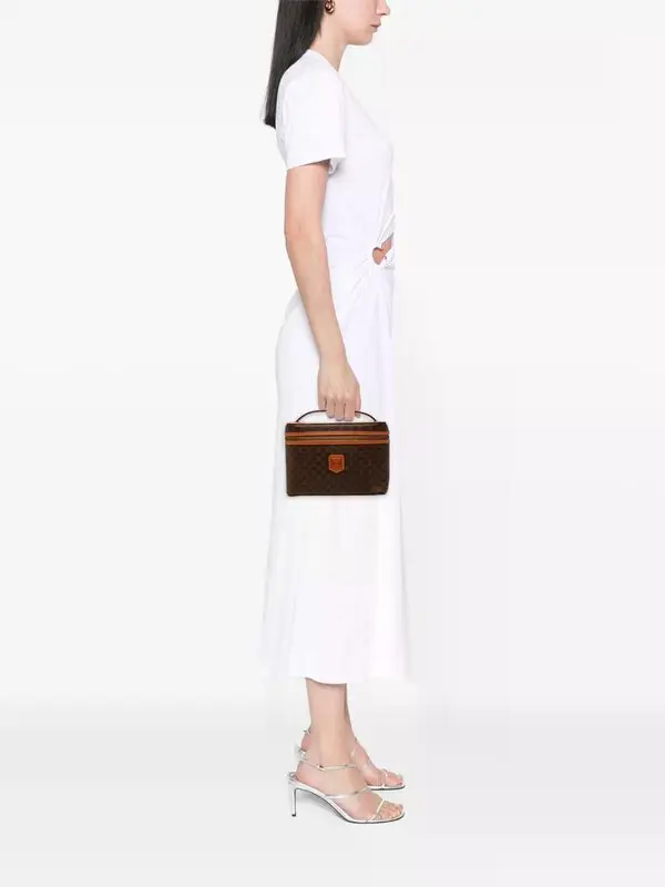 Celine Macadam Coated Canvas Vanity Bag - Brown