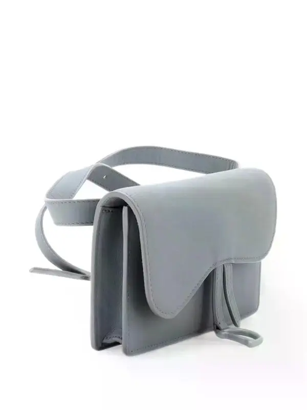 Dior Saddle Rectangular Leather Belt Bag - Grey