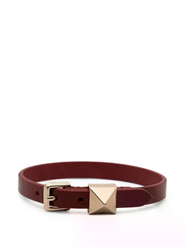 Valentino Garavani Vlogo Signature Leather Bracelet - Red