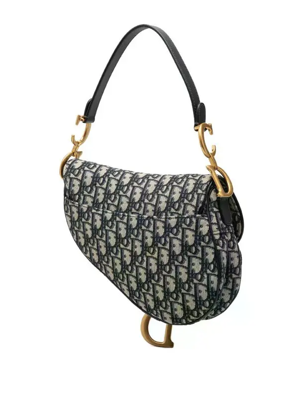 Dior Oblique Canvas Saddle Bag Shoulder Bag - Blue