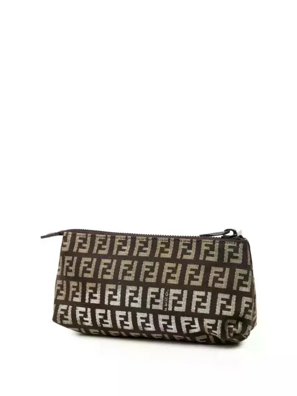 Fendi 2000-2010 Zucchino Canvas Coin Pouch - Brown