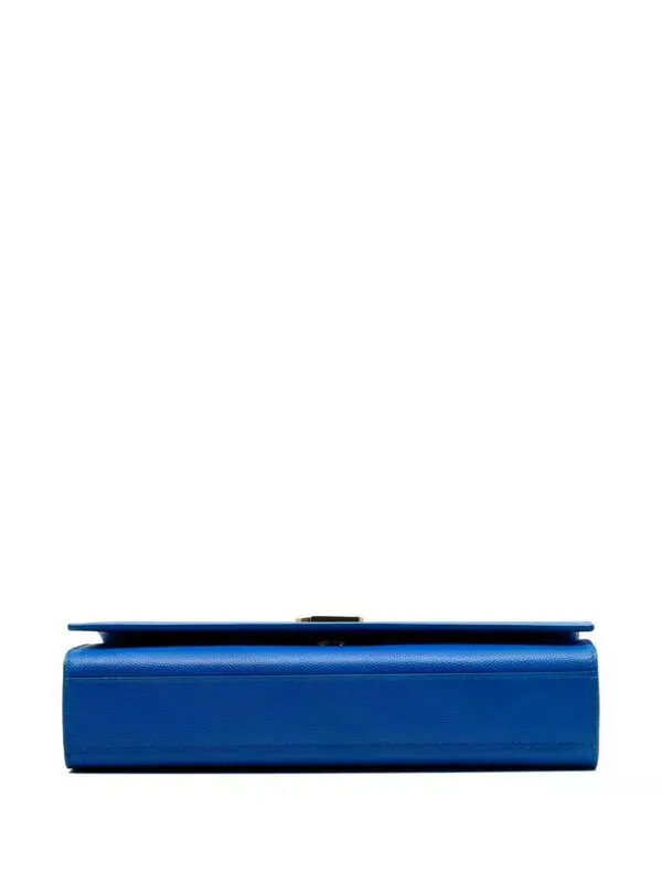Saint Laurent Medium Grain De Poudre Monogram Kate Crossbody Bag - Blue