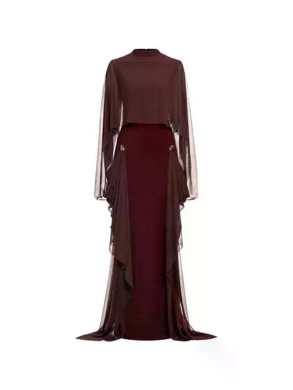 CHATS BY C.DAM Helix Draped Maxi Dress - Red