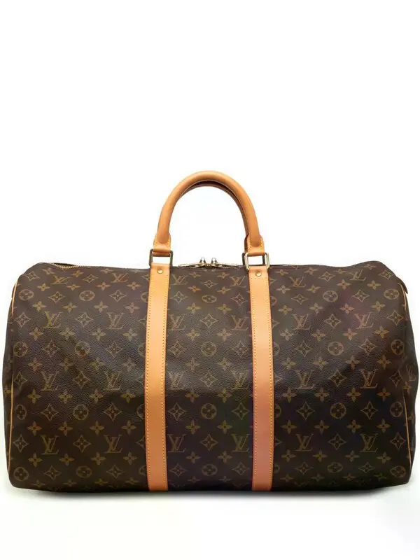 LOUIS VUITTON Monogram Canvas Keepall 50 Travel Bag - Brown