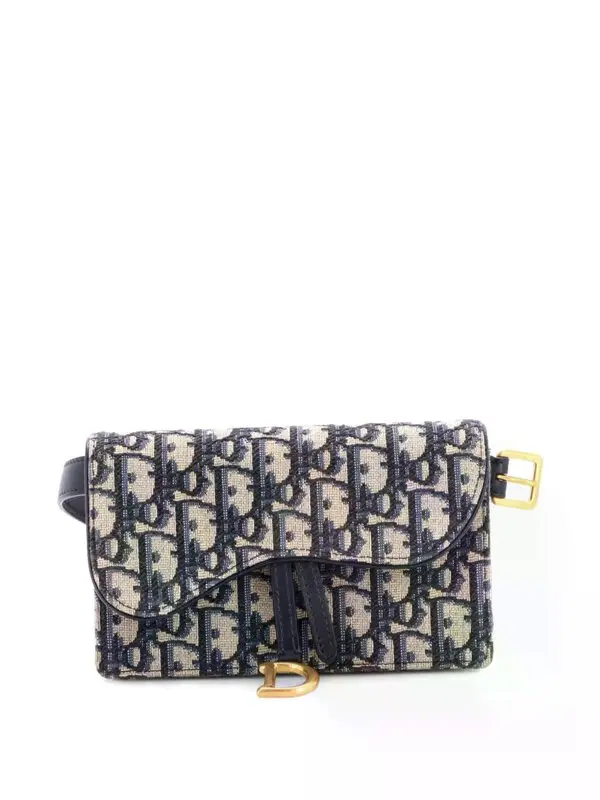 Dior Saddle Rectangular Oblique Canvas Belt Bag - Blue