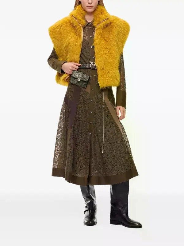 Pinko High-neck Faux Fur Gilet