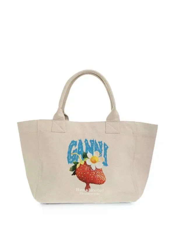 GANNI Strawberry Print Tote Bag