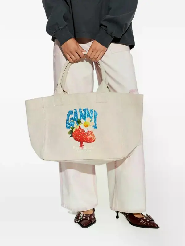 GANNI Strawberry Print Tote Bag
