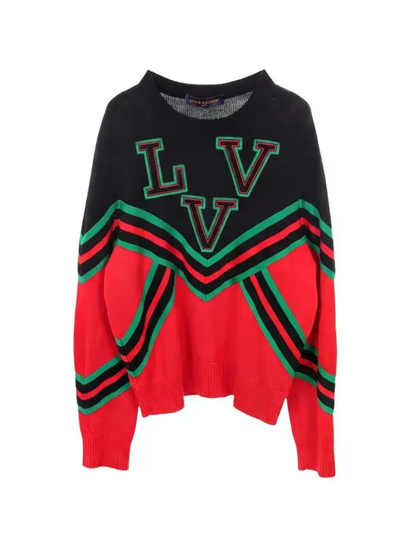 LOUIS VUITTON Logo Patch Striped Sweater