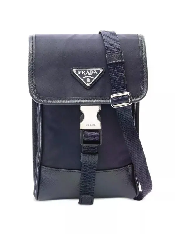 Prada Tessuto Saffiano Shoulder Bag - Blue