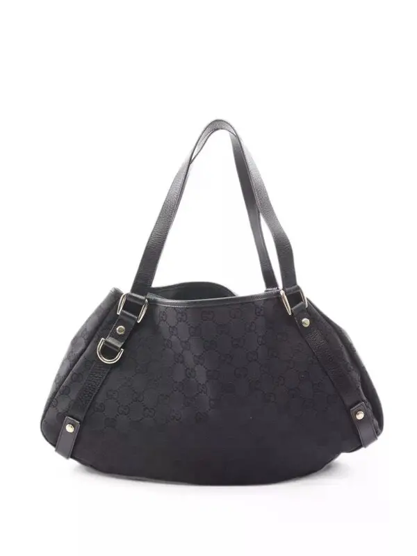 Gucci Abbey Gg Canvas Shoulder Bag - Black