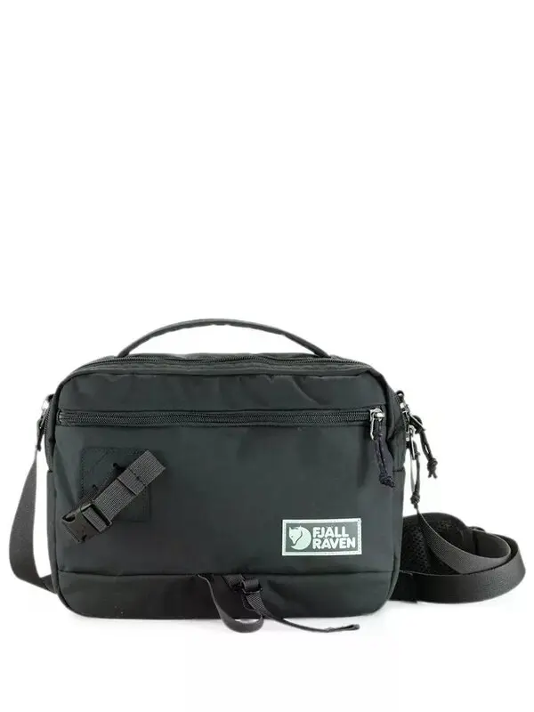 Fjallraven Logo Patch Messenger Bag - Black