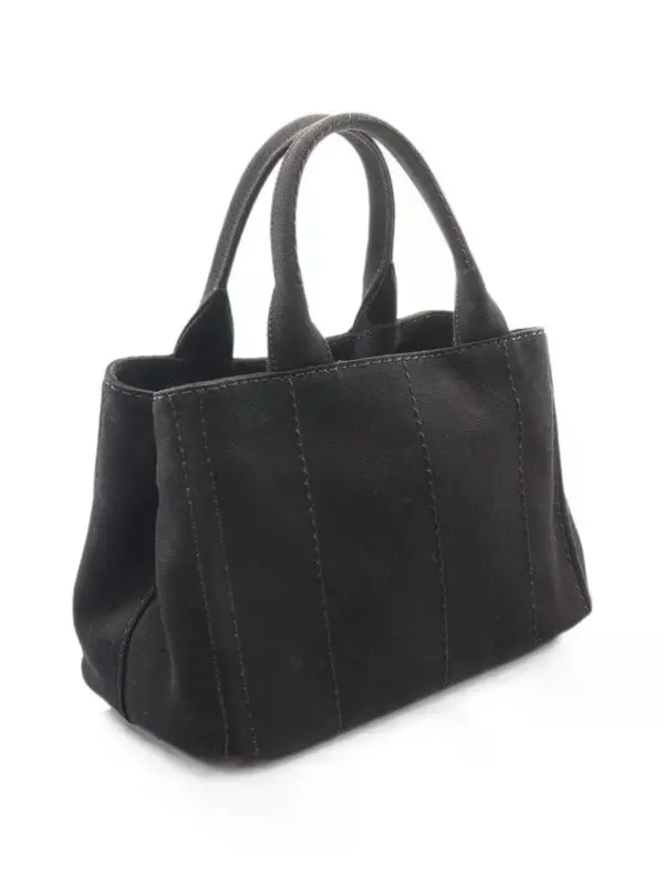 Prada 2000s Canapa Logo Print Tote Bag - Black