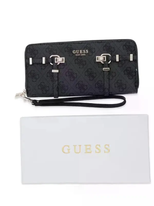 Guess Leona 4g-pattern Buckled Wallet