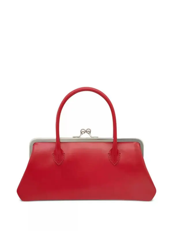 Comme Des Garçons Large Clasp Handles Leather Tote Bag