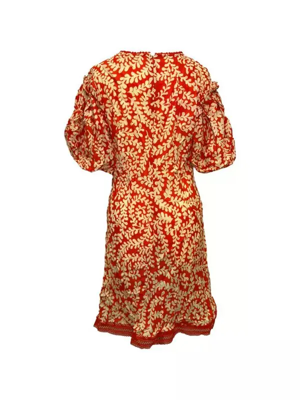 Diane Von Furstenberg Fisher Leaf-print Mini Dress - Red