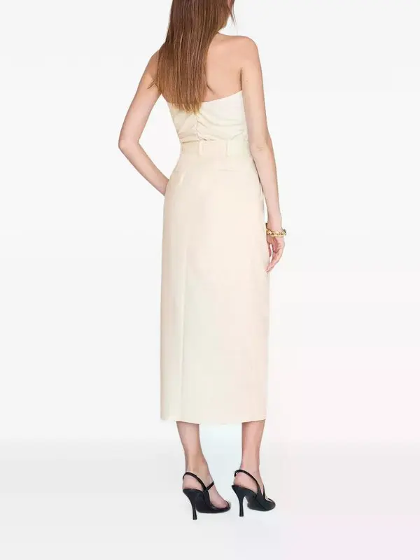 ANINE BING Meredith Midi Skirt With Front Slit - Neutrals