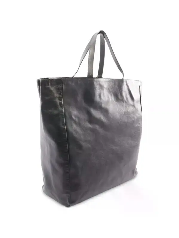 Saint Laurent Leather Tote Bag With Logo Print