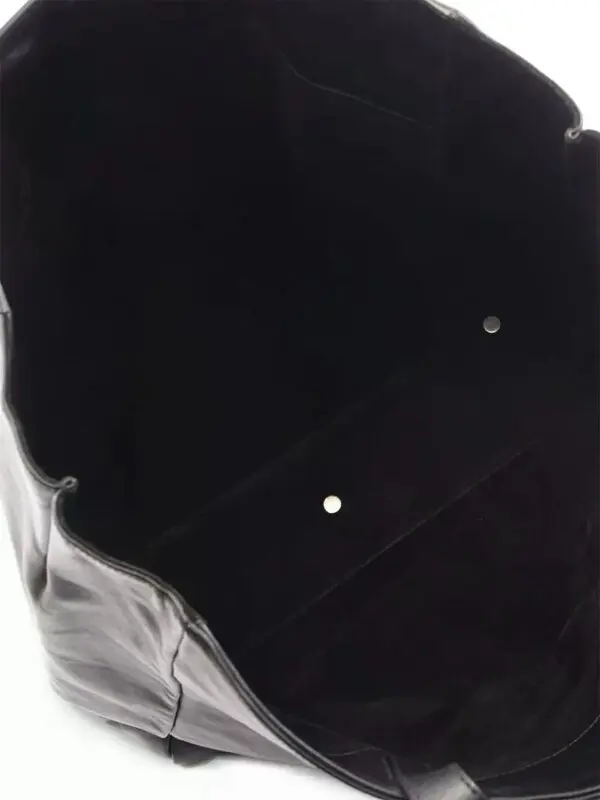 Saint Laurent Leather Tote Bag With Logo Print