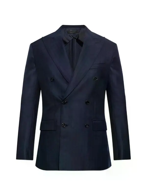 Brioni Double-breasted Herringbone Blazer