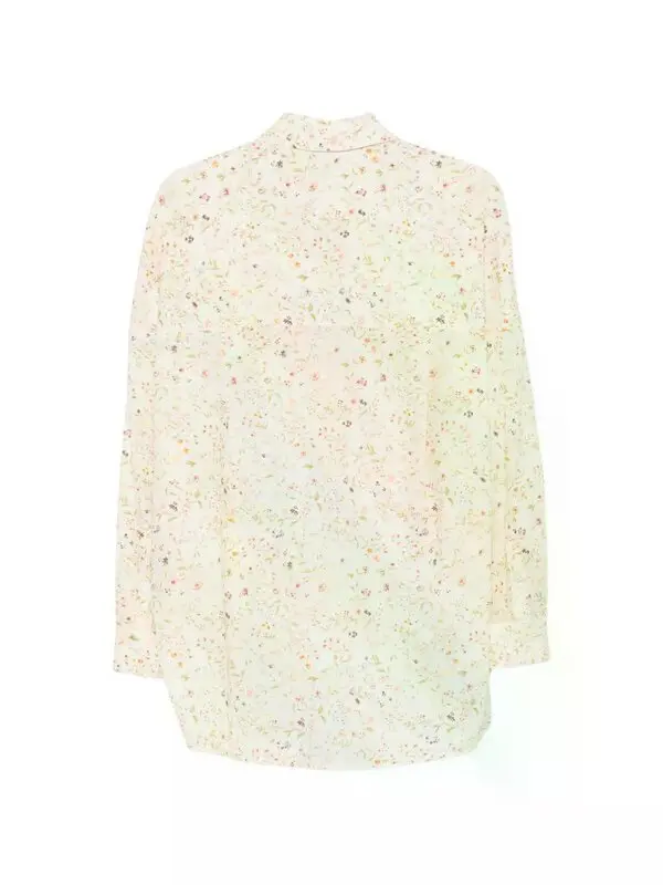 TELA Floral-print Cotton Shirt - Neutrals