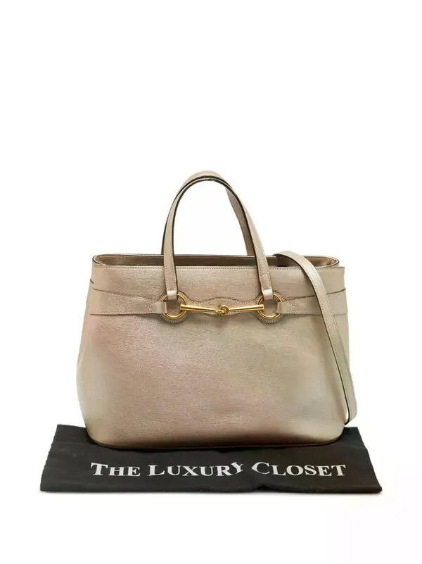 Gucci Bright Bit Horsebit Tote Bag - Neutrals