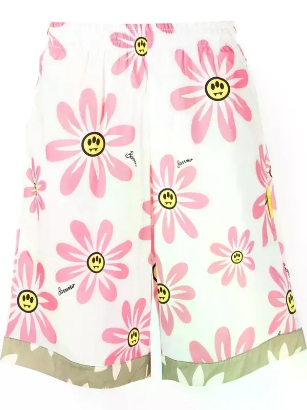 BARROW Printed Floral Knee-length Shorts