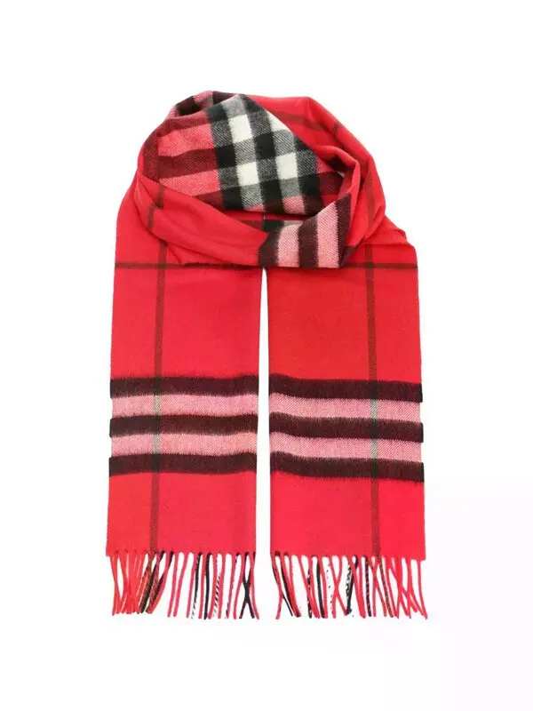 Burberry Check Cashmere Scarf - Red