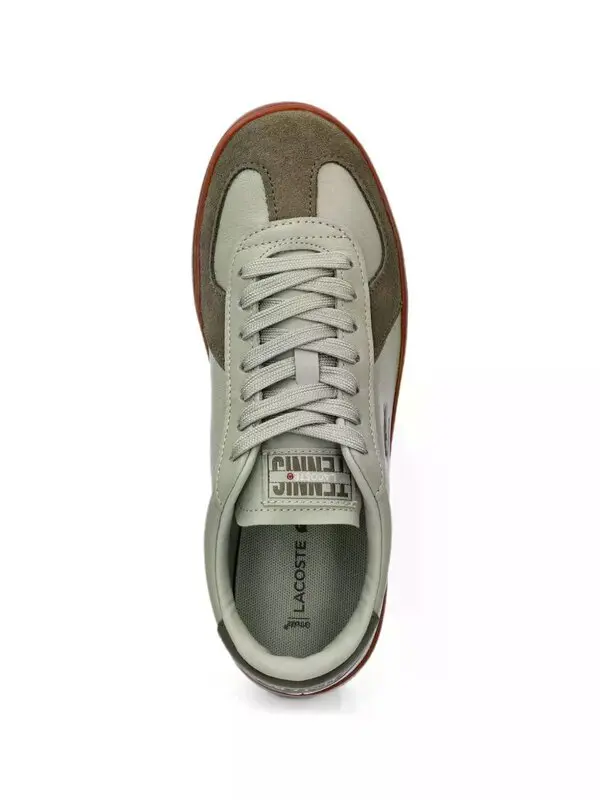 Lacoste Baseshot Pro Suede-panelled Logo-print Sneakers - Green
