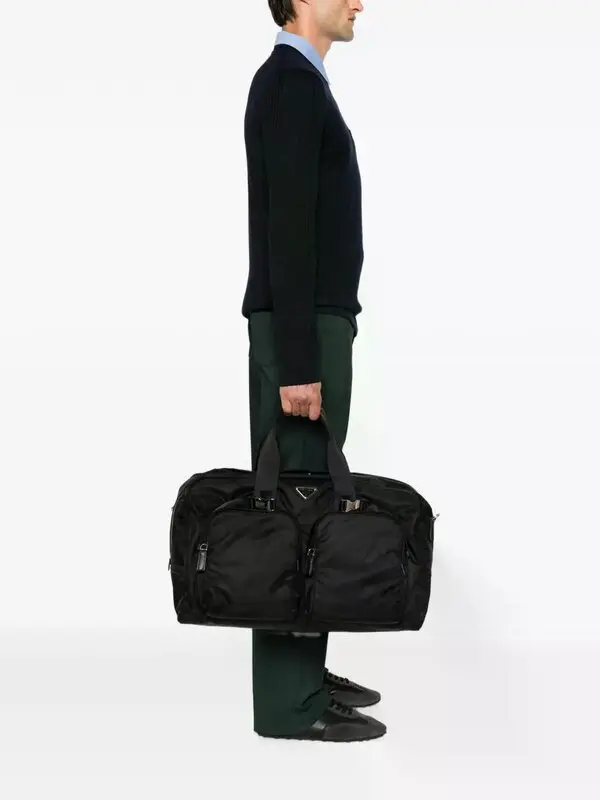 Prada Re-nylon Logo Plaque Luggage Bag
