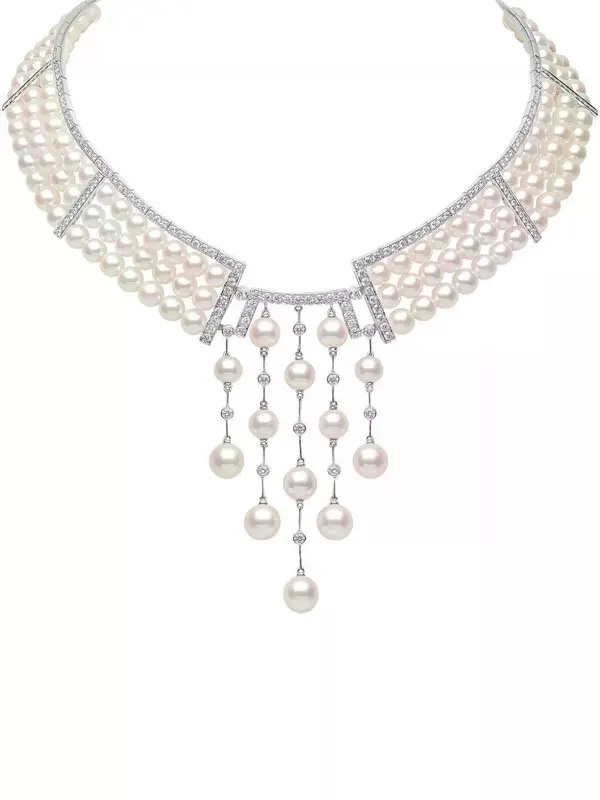 Yoko London 18kt White Gold Akoya Pearl And Diamond Necklace - Silver