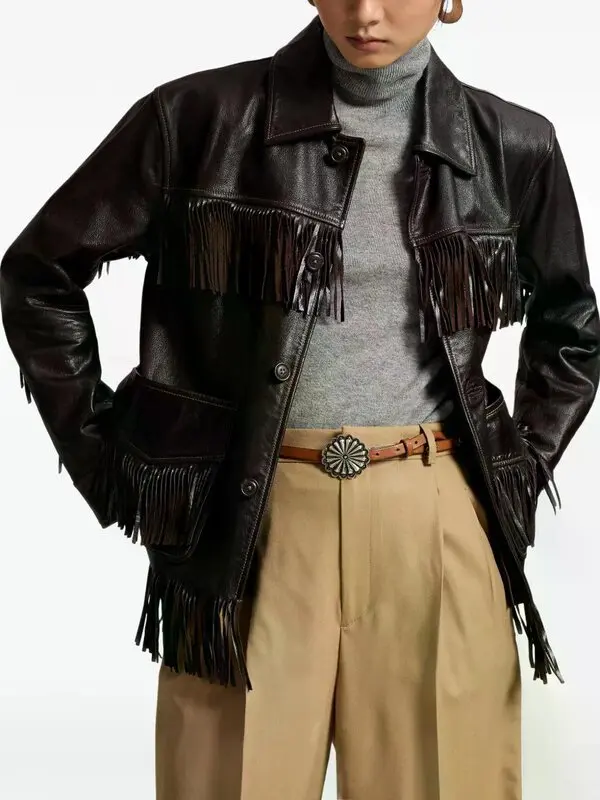 Polo Ralph Lauren Leather Fringe Jacket