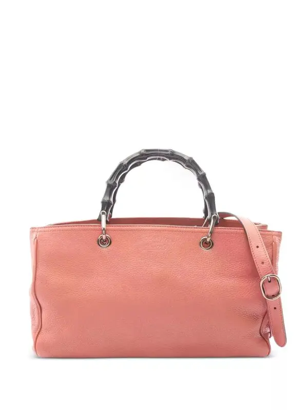 Gucci 2000s Bamboo Top-handle Tote Bag - Pink