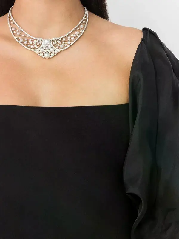 Yoko London 18kt White Gold Diamond And Pearl Necklace
