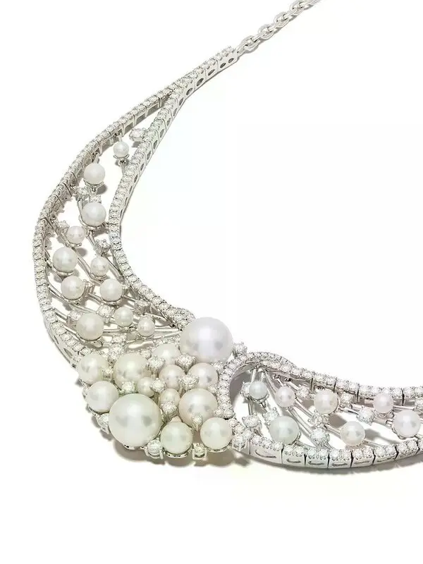 Yoko London 18kt White Gold Diamond And Pearl Necklace