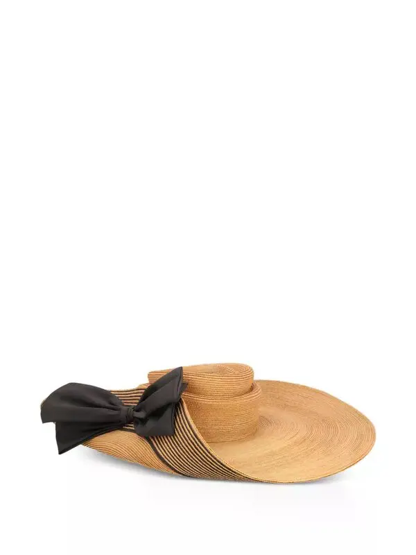 MARZI Striped Brim Sun Hat - Neutrals