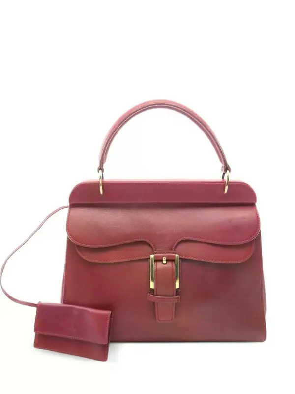 Gucci 2010s Leather Handbag With Buckle Detail - Red