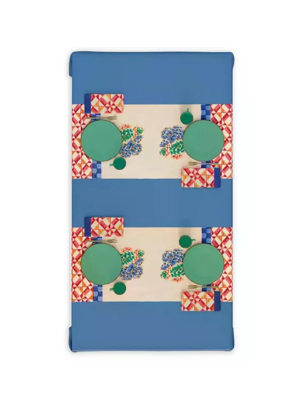 LISA CORTI Positano Red Tiles Table Runner - Neutrals
