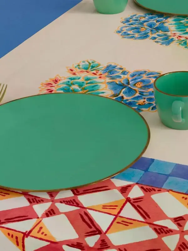 LISA CORTI Positano Red Tiles Table Runner