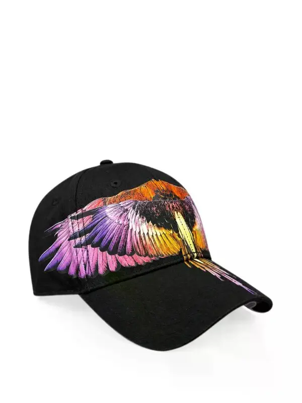 COUNTY OF MILAN Wings Print Baseball Cap - Black